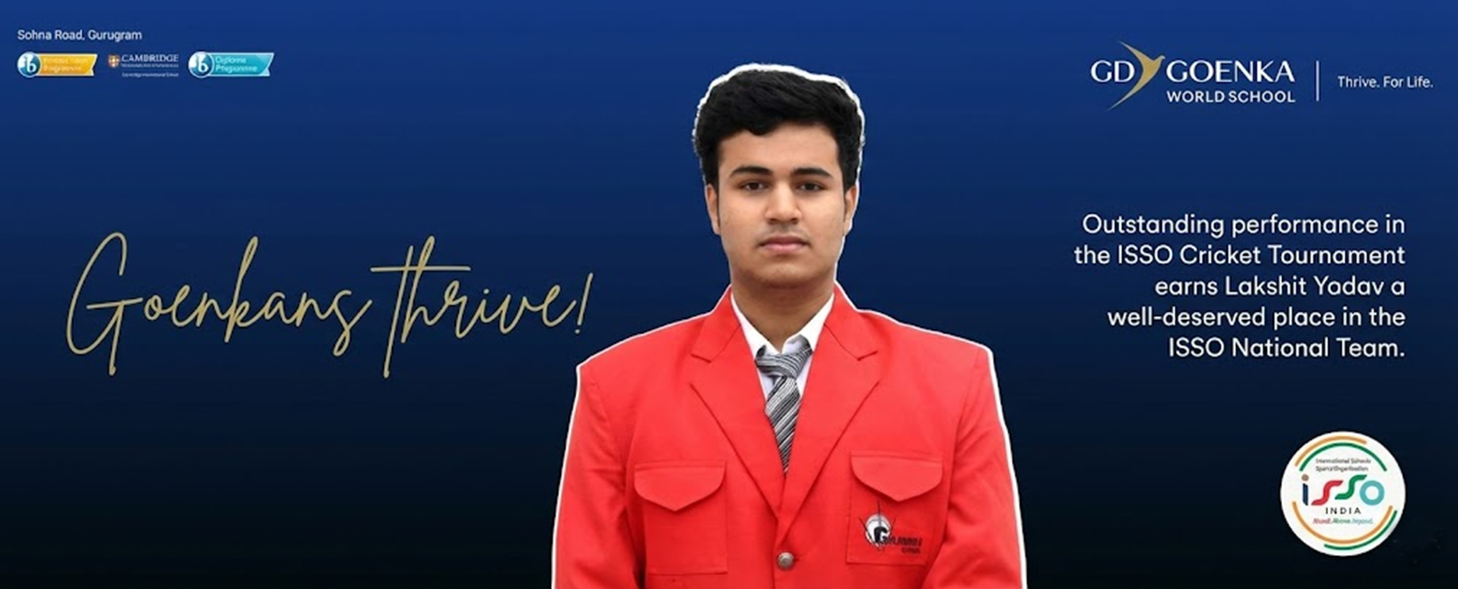 GD Goenka World School Student Lakshit Yadav Shines at ISSO Tournament ...